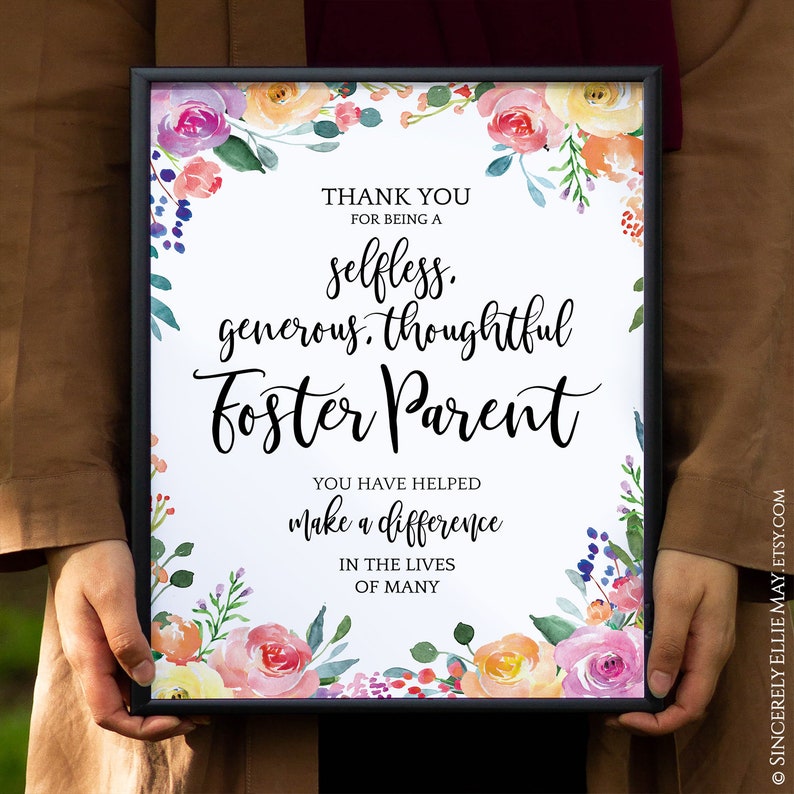 Foster Parent Appreciation Gifts, Great as Foster Care Printable Thank ...