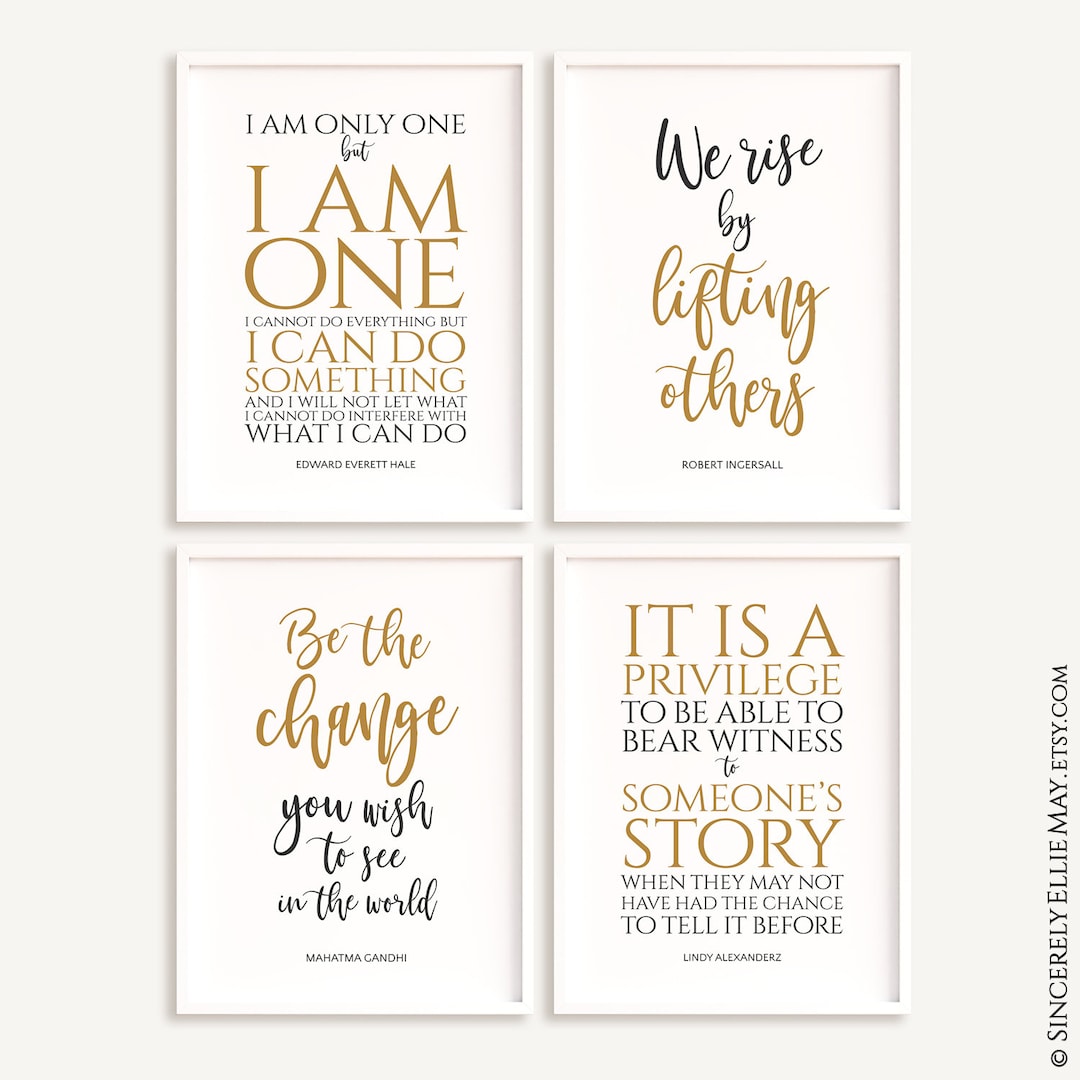 Social Worker Motivational Quotes - Office Wall Art Gift Set of 4 Large ...