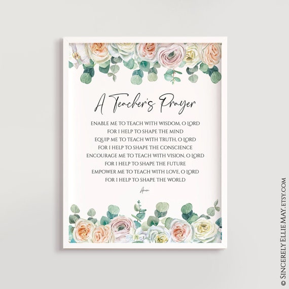 Appreciation Gifts for Teachers A Teacher's Prayer Wall - Etsy