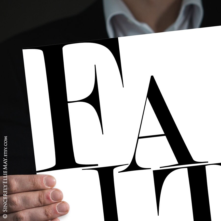 One Word Typography Sign Modern Wall Art Positive Vibes Gifts - Etsy ...