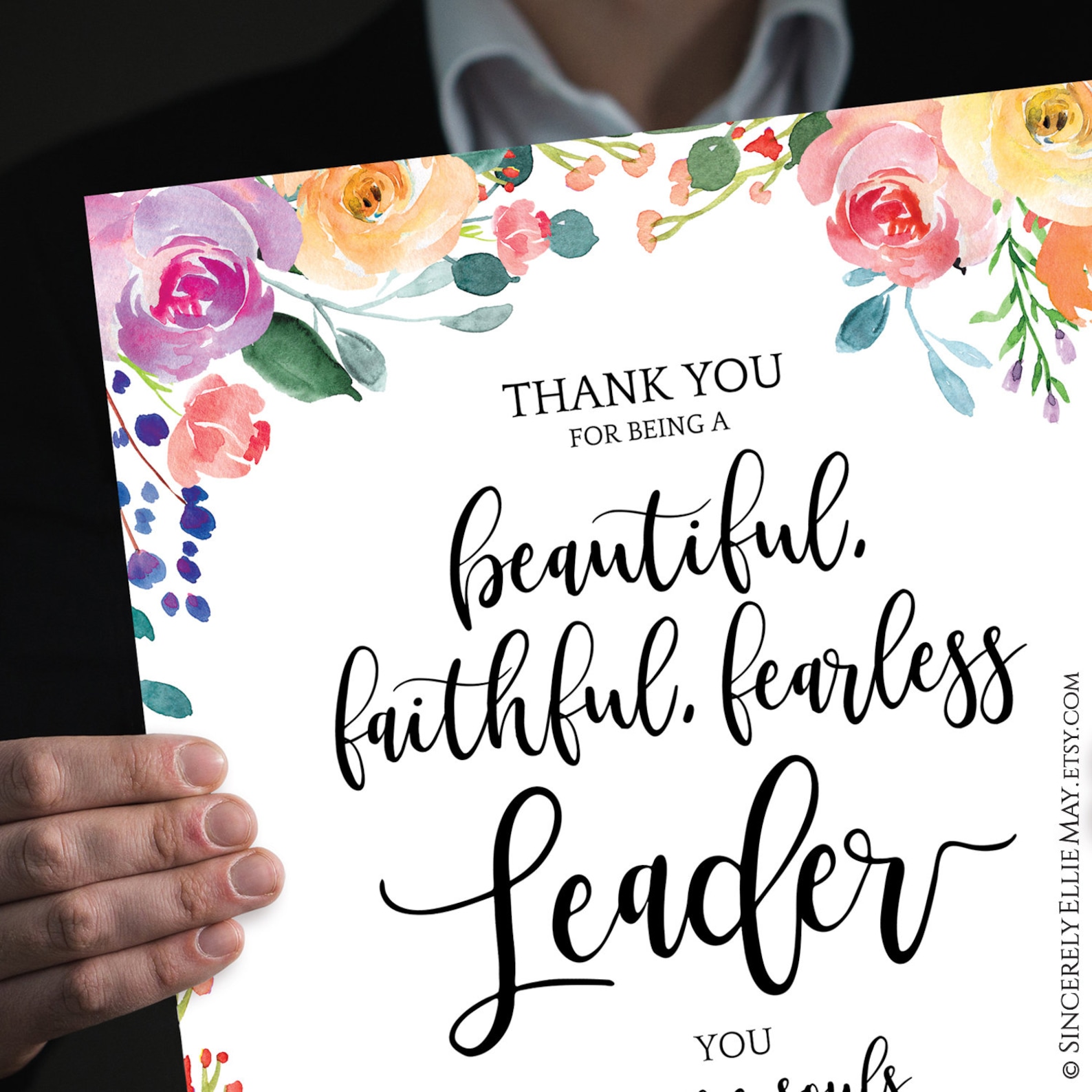 Leadership Appreciation Wall Art and Card Printable Gift for Her ...