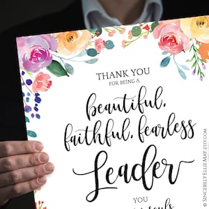 Leadership Appreciation Wall Art and Card Printable Gift for Her ...