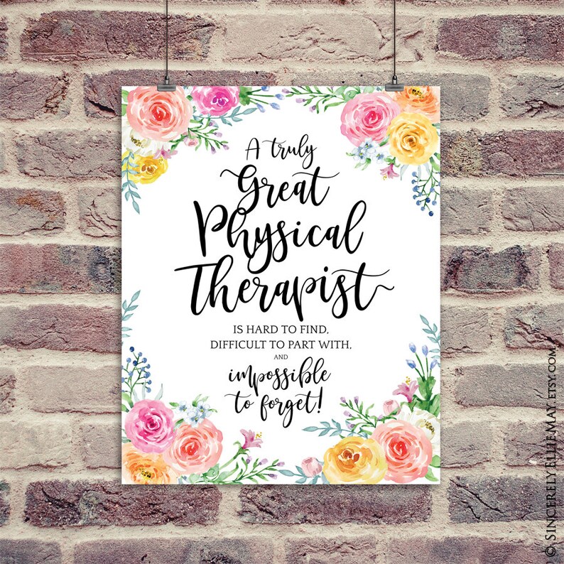 Physical Therapist Appreciation Gifts - Therapy Wall Art Printable ...