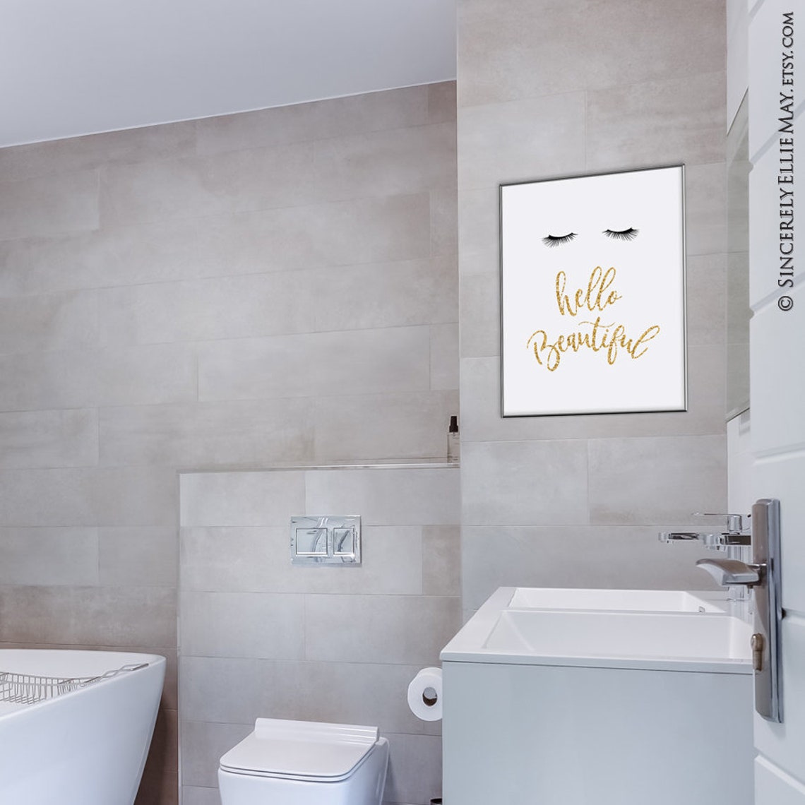 Hello Beautiful Sign Wall Art Glamour Quote Print Perfect - Etsy Australia