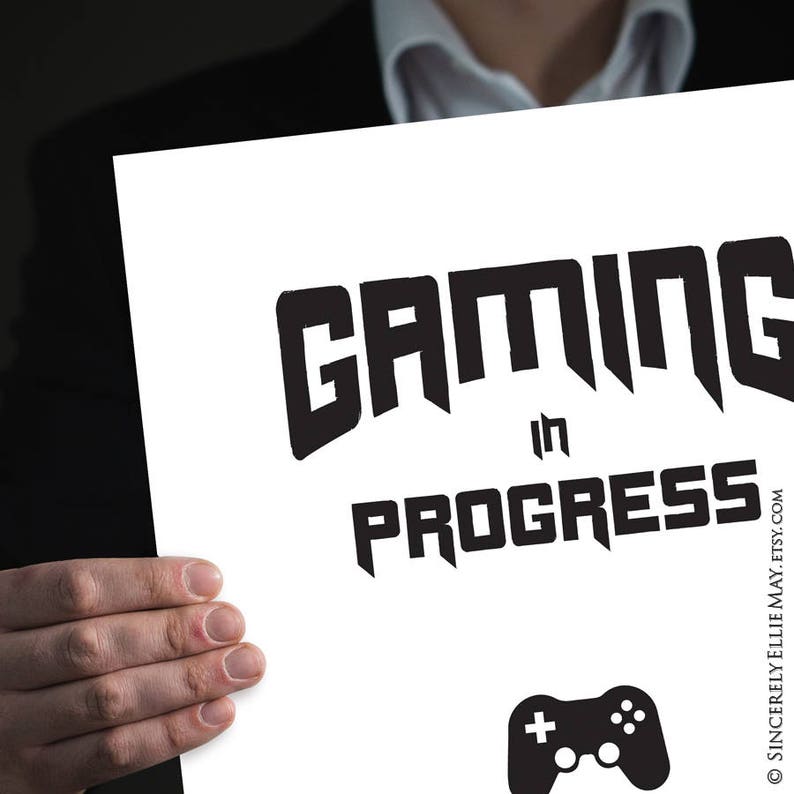 Funny Gaming Poster Gaming in Progress Wall Art Printable | Etsy