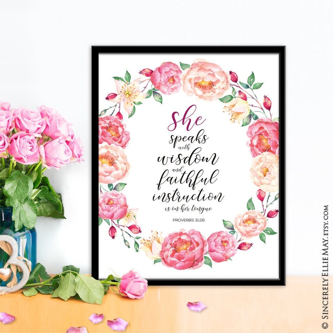 Mothers Day Christian Gift - Proverbs 31:26 She Speaks With Wisdom ...