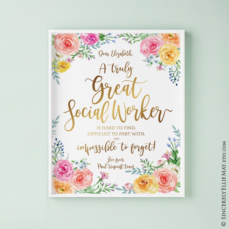 Custom Thank You Social Worker Appreciation Gifts for Women ...
