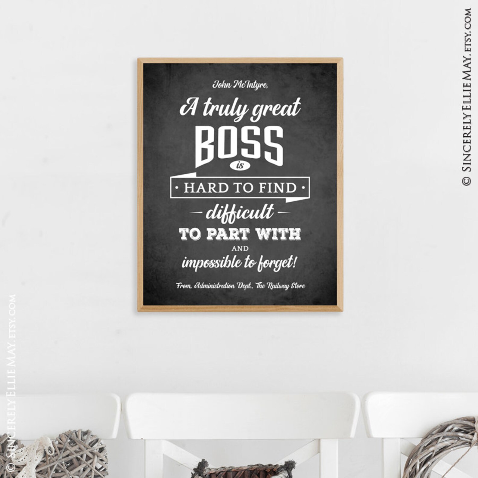 Boss Man Gifts Appreciation Customized Recognition Chalkboard | Etsy