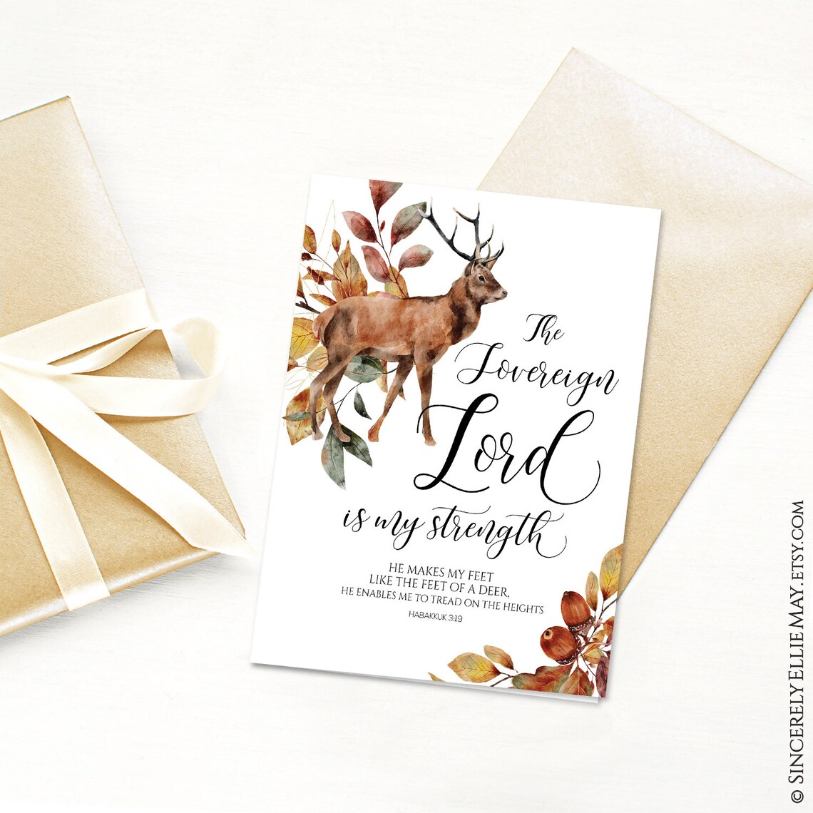 Fall Christian Decorations Inspirational Scripture Deer Forest Wall Art ...