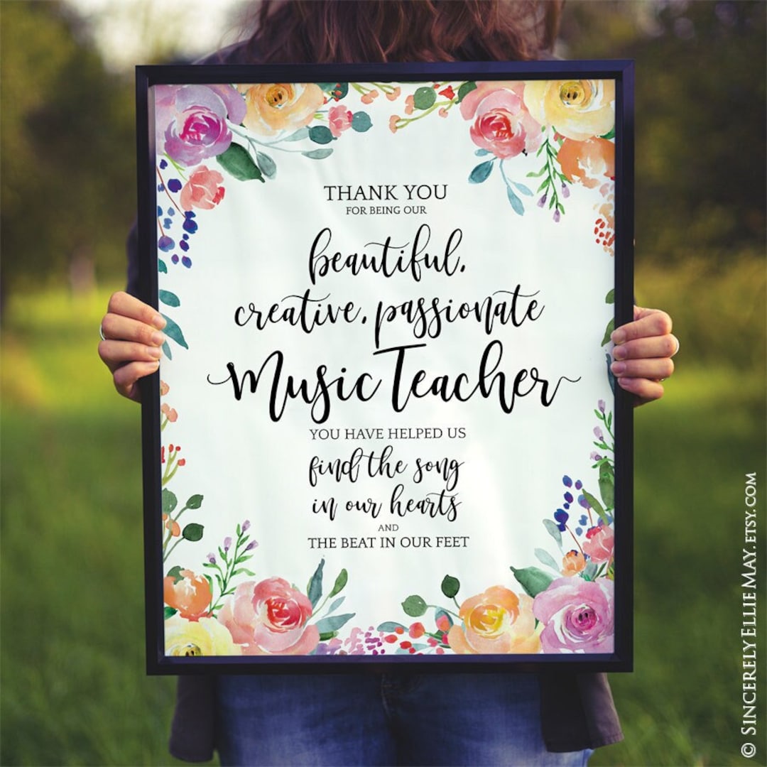 Music Teacher Appreciation Gift, Great as Thank You Quote Printable ...