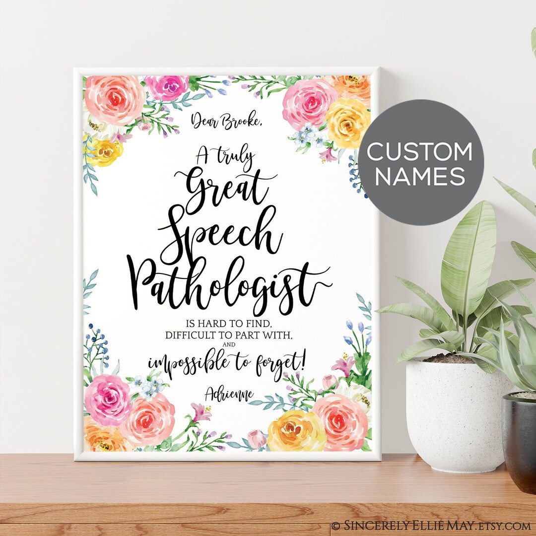 Personalized Speech Pathologists Gifts for Her, Custom Wall Art Great ...