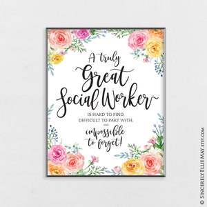 Social Worker Appreciation Quote Gift - Wall Art Printable Perfect as ...