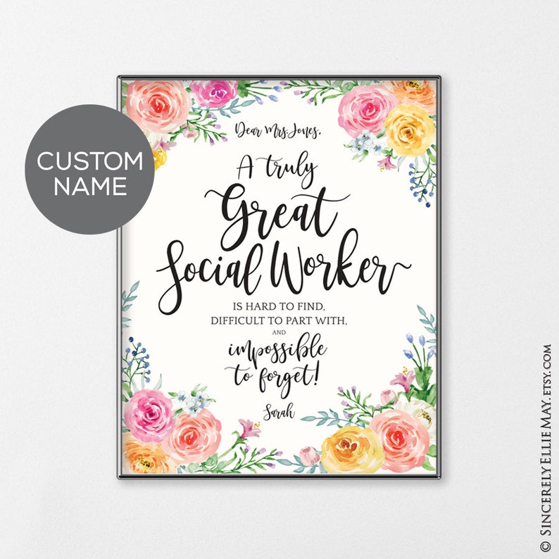Social Worker Customized Appreciation Gifts - Social Work Office Wall ...