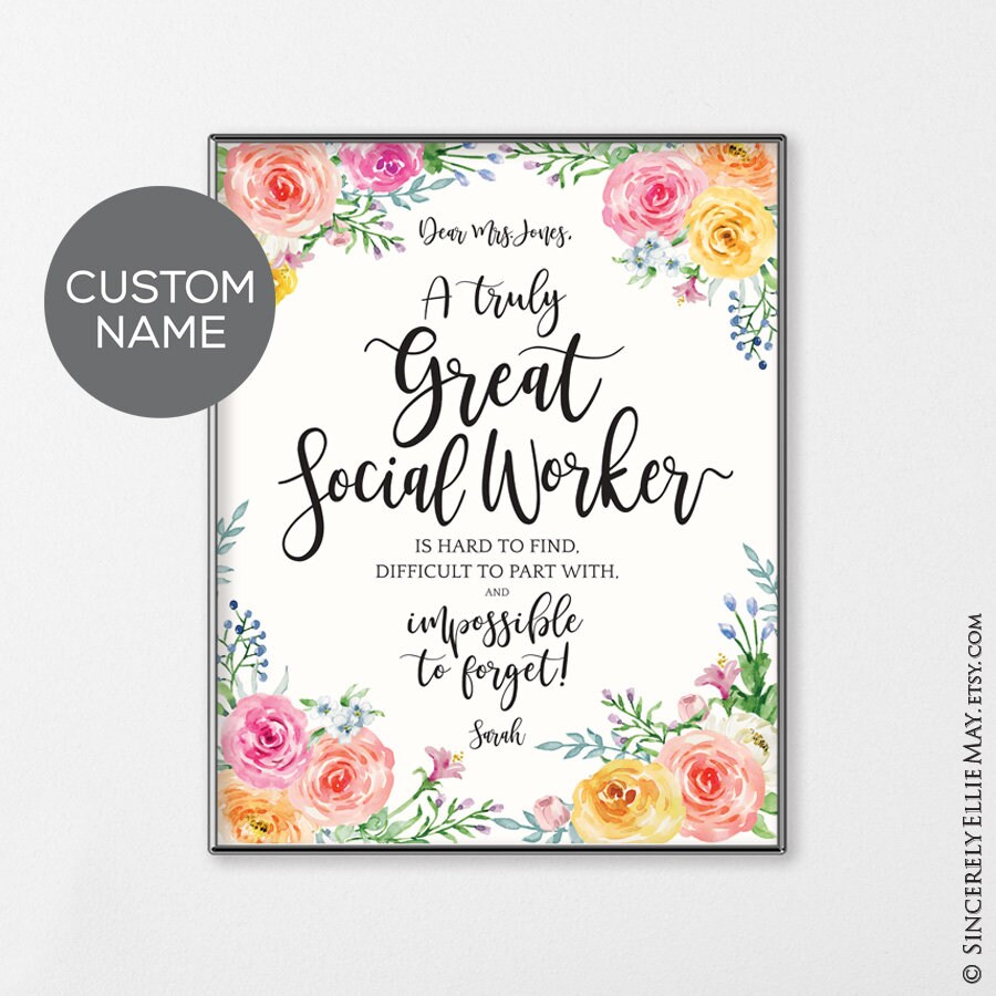 Social Worker Customized Appreciation Gifts - Social Work Office Wall ...