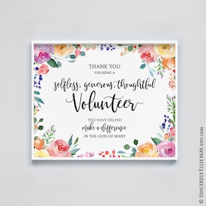 Appreciation Gifts for Volunteer Thank You Volunteer - Etsy