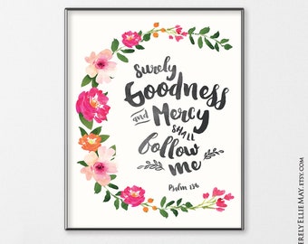 Psalm 23 Goodness and Mercy - Etsy
