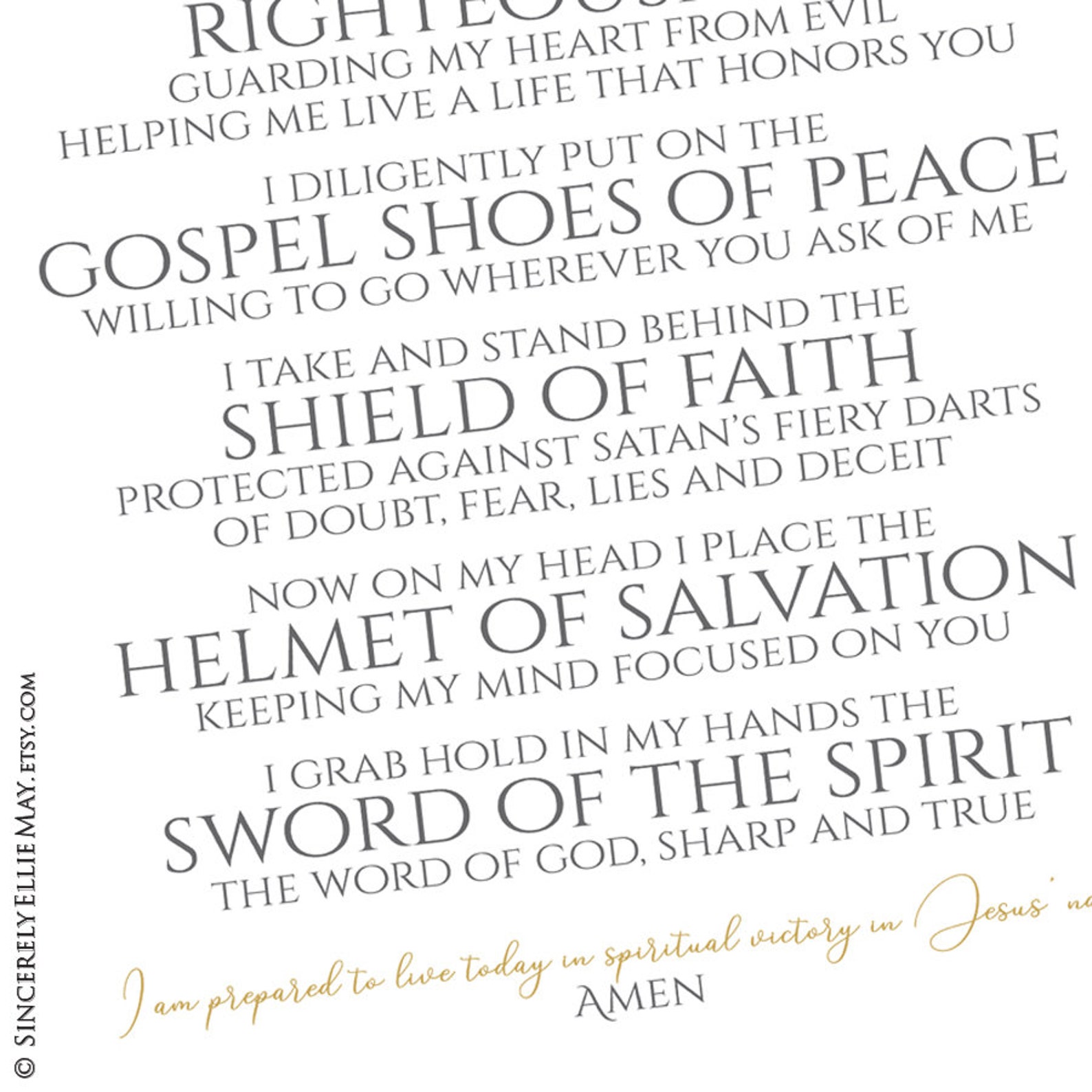 Armor of God Christian Spiritual Warfare Prayer Wall Art - Etsy Australia