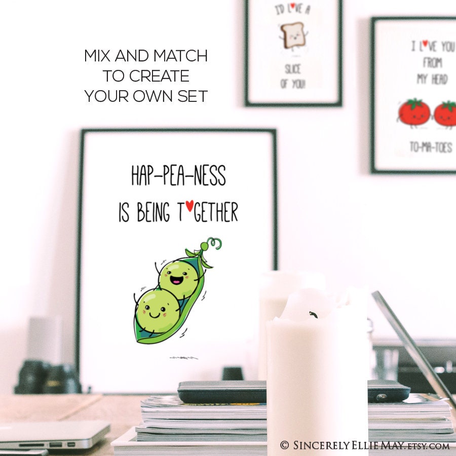 Happiness Quote Kawaii Funny Food Pun Printable Great as - Etsy Australia