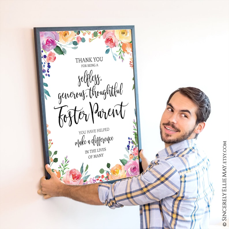 Foster Parent Appreciation Gifts, Great as Foster Care Printable Thank ...