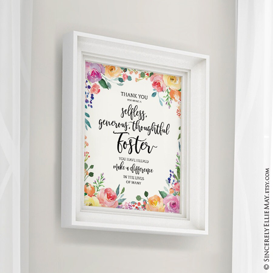 Foster Care Family or Foster Mom Gifts - Foster Parents Wall Art ...