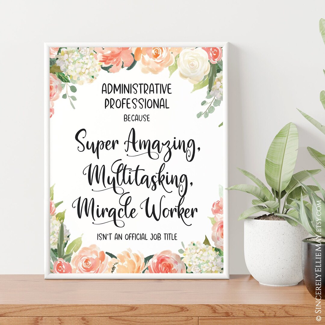 Administrative Professional Appreciation Wall Art Printable Gifts for ...
