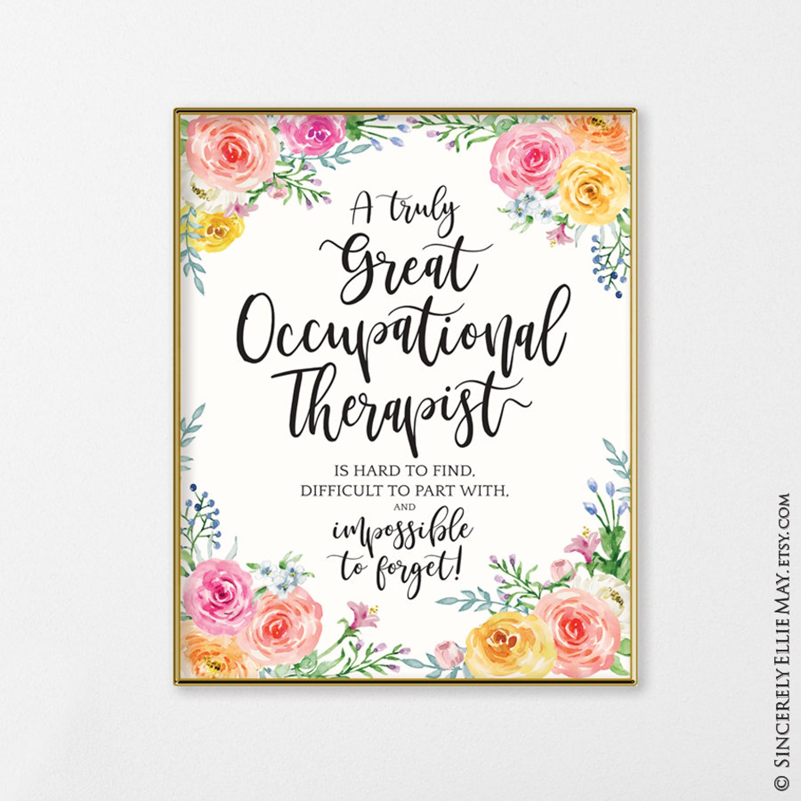 Occupational Therapy Gifts Therapists Appreciation Wall Art | Etsy