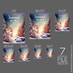 Immanuel God With Us Bible Verse Christmas Printable - Winter Snow ...
