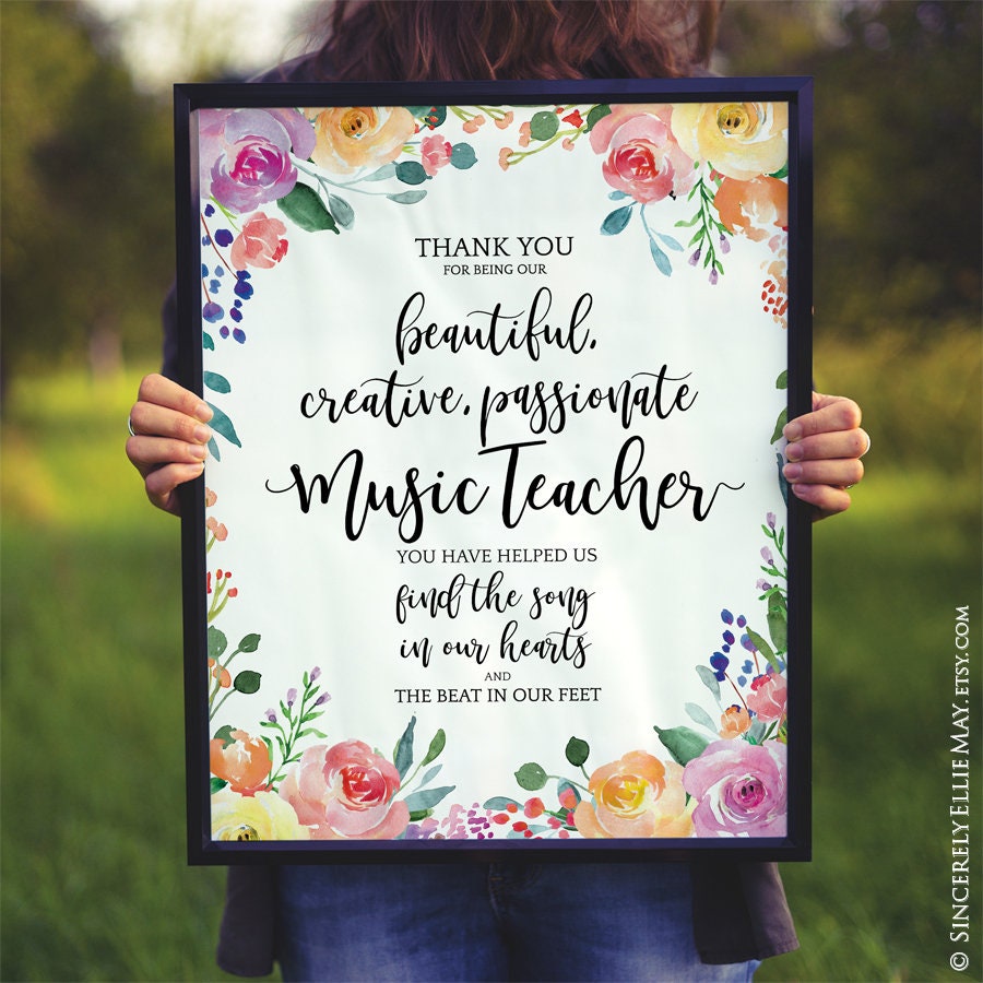 Music Teacher Appreciation Gift Great as Thank You Quote - Etsy Australia