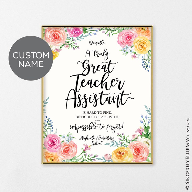 Teacher Assistant Gifts Teaching Assistant Appreciation | Etsy