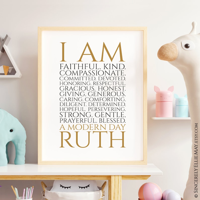Ruth Modern Day Biblical Woman Wall Art Gift Printable - Christian ...