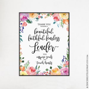 Leadership Appreciation Wall Art and Card Printable Gift for Her ...