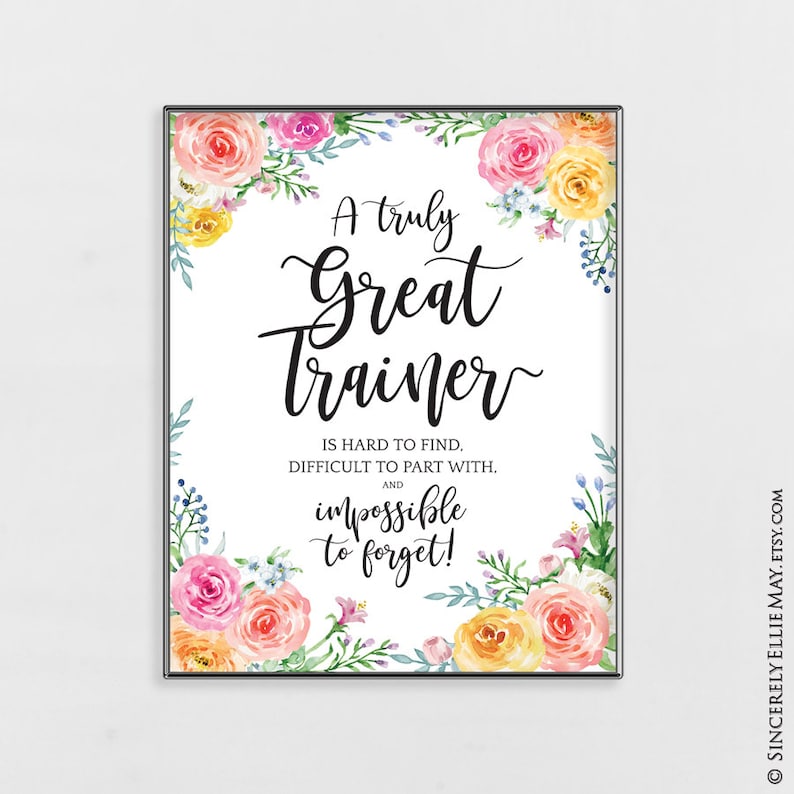 Trainers Gifts Appreciation Wall Art Thank You Best Trainer - Etsy