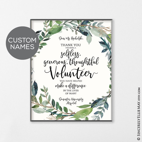 Volunteer Appreciation Cards - Etsy
