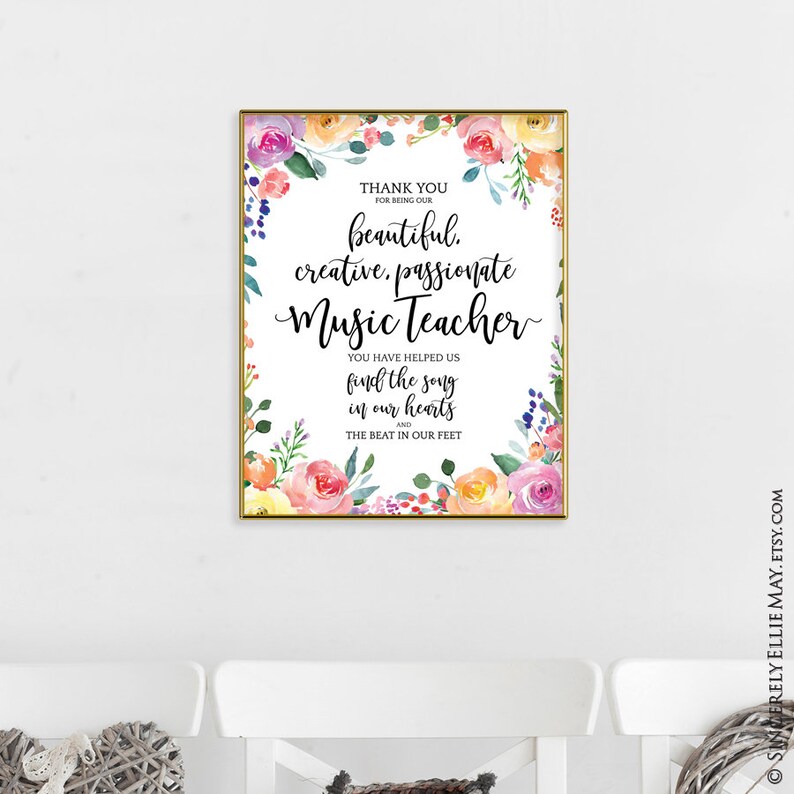 Music Teacher Appreciation Gift Great as Thank You Quote - Etsy Australia
