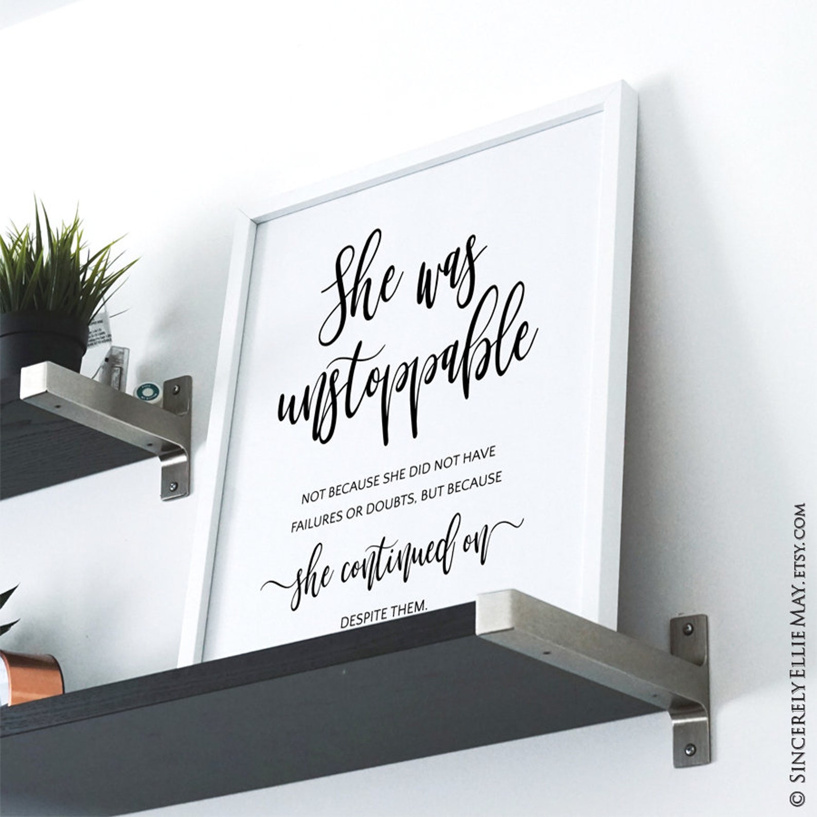 Strong Woman Inspirational Quote She Was Unstoppable Positive Poster ...