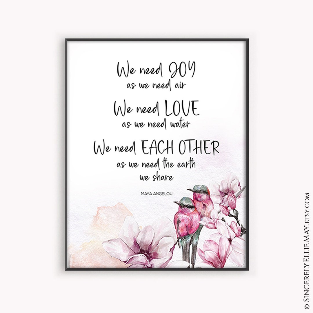 Quote Wall Art, Family Gift, New Home Decor, Maya Angelou Digital ...