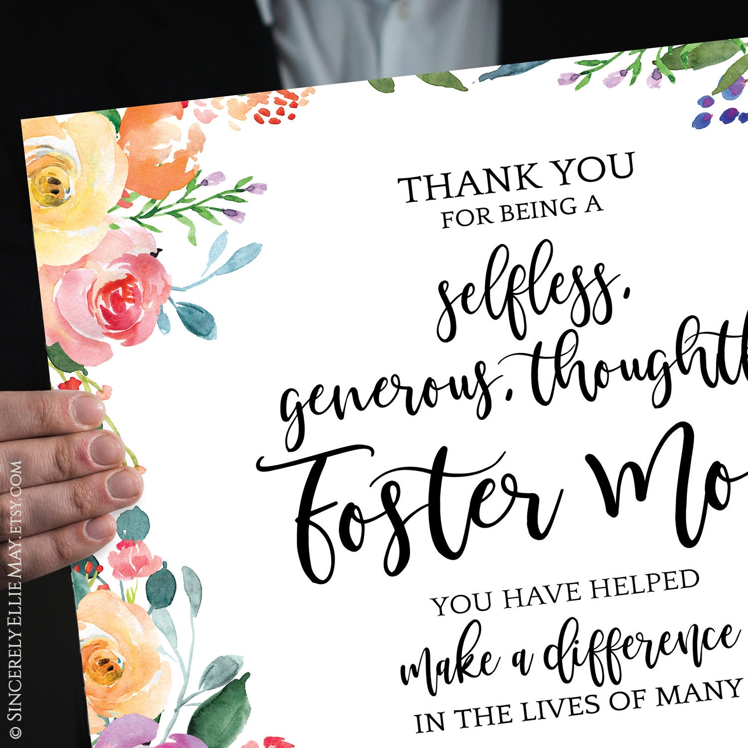 Foster Mom Wall Art Printable Gifts for Her, Inspirational Woman Quote ...