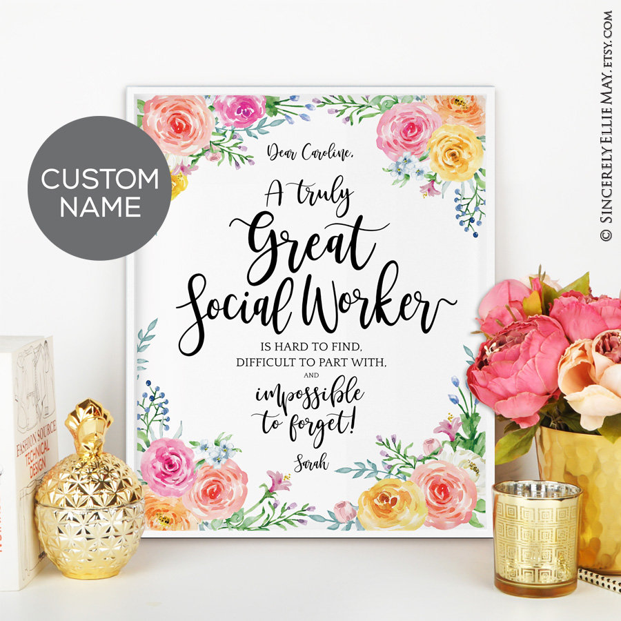 Social Worker Customized Appreciation Gifts - Social Work Office Wall ...