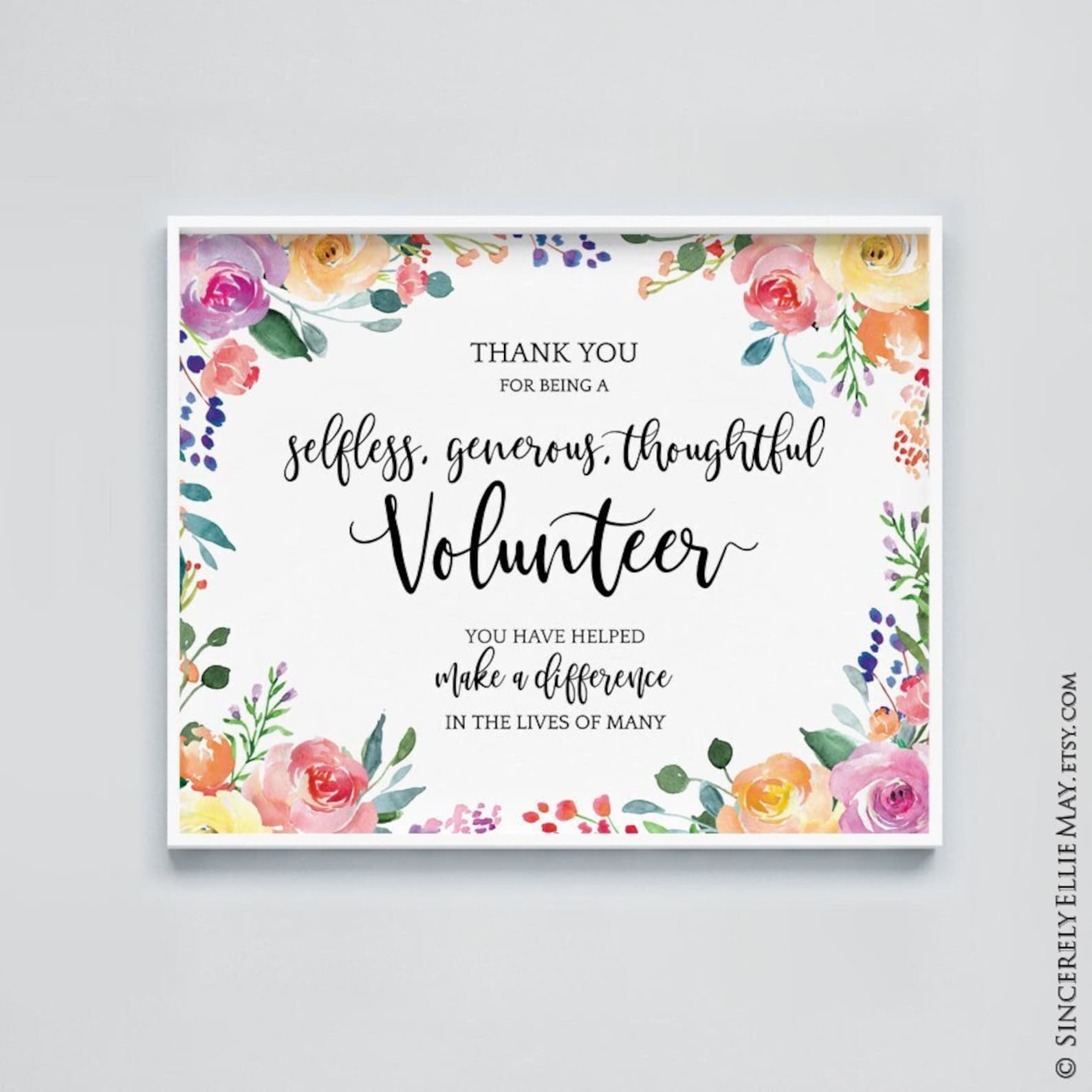 Appreciation Gifts for Volunteer Thank You Volunteer Printable ...