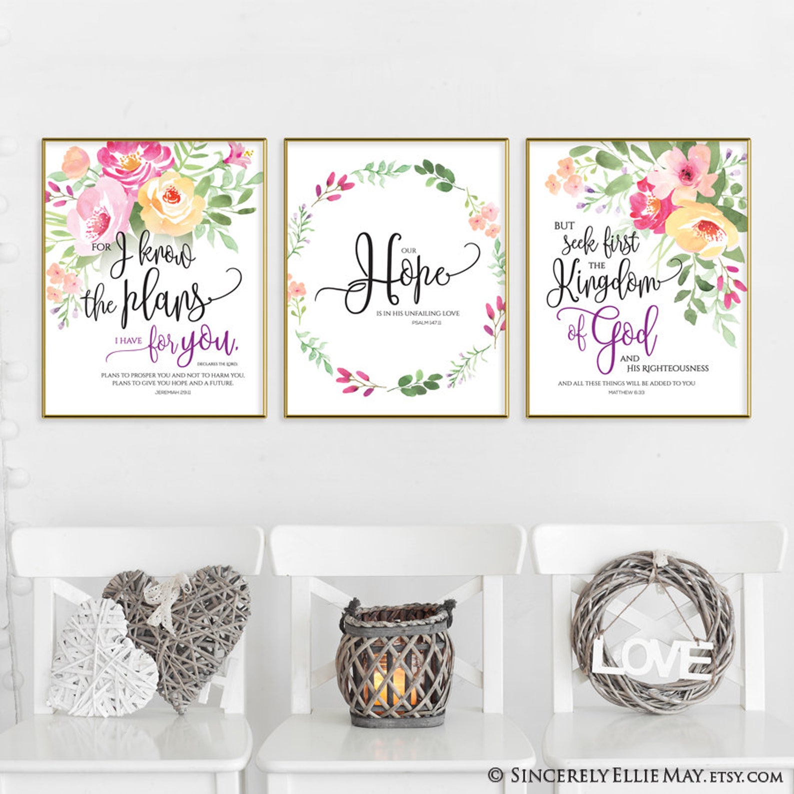 Christian Hope Wall Art Decor Posters Set of 3 Bundle YOU | Etsy