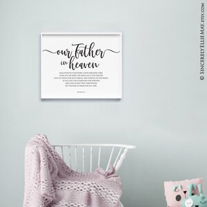 Christian Home Decor - the Lords Prayer Scripture Quote - Our Father in ...