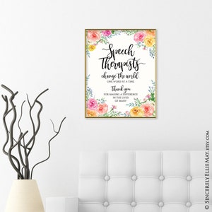 Speech Therapists Appreciation Gifts, SLP Clinic Foyer Room Decor ...