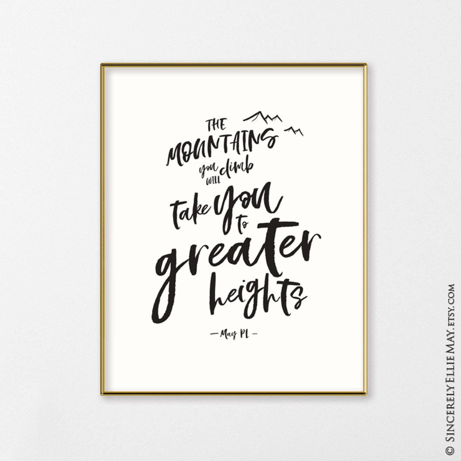 Mountains Quote Printable Success Wall Art Quotes an | Etsy