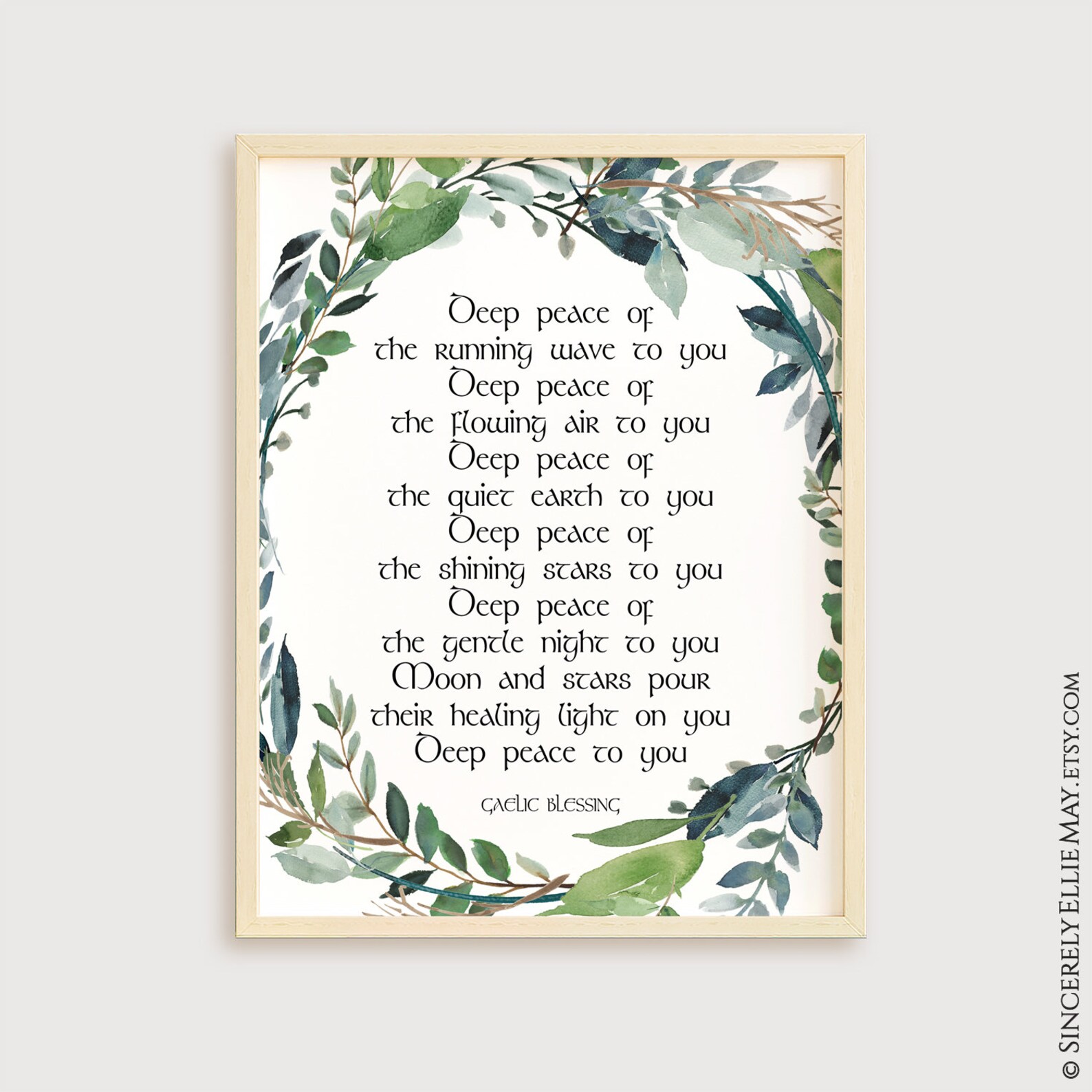 Deep Peace Gaelic Blessing Wall Art Decor, Irish Sayings, Celtic Art ...