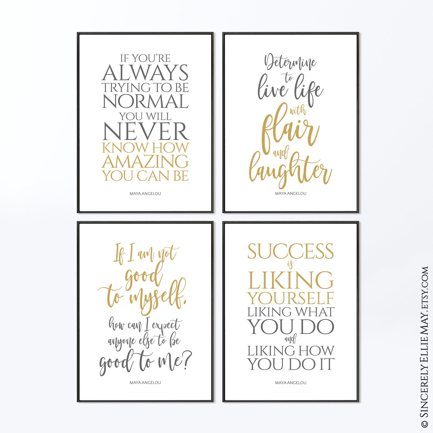 Maya Angelou Inspirational Quotes Mental Health Wall Art | Etsy