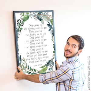 Deep Peace Gaelic Blessing Wall Art Decor, Irish Sayings, Celtic Art ...