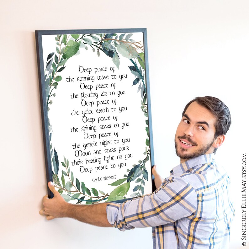 Deep Peace Gaelic Blessing Wall Art Decor, Irish Sayings, Celtic Art ...