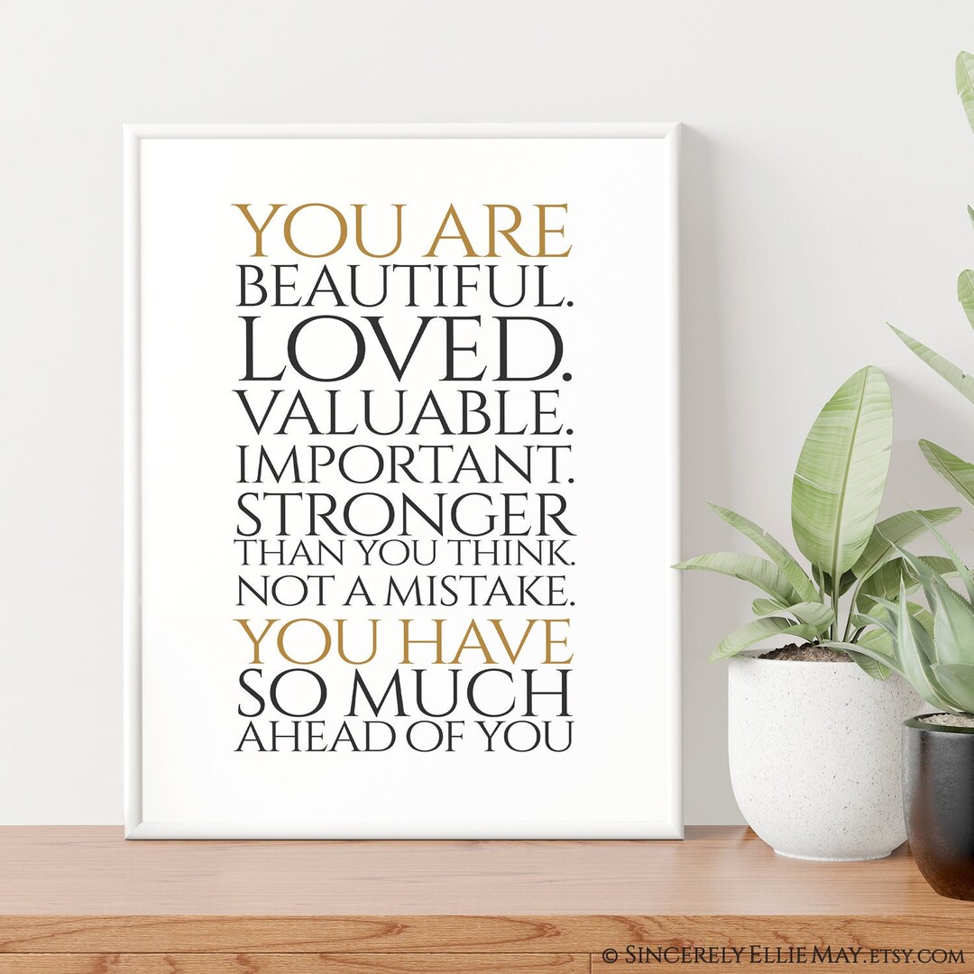 Positive Affirmations Christian Quote Wall Art Large Printable - Home ...