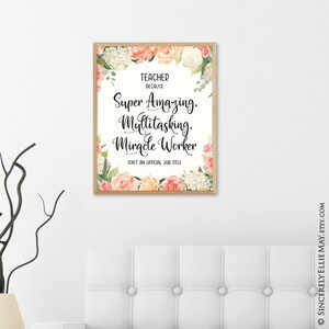 Teachers Appreciation Poster Printable Gifts Thank You Gifts for Best ...