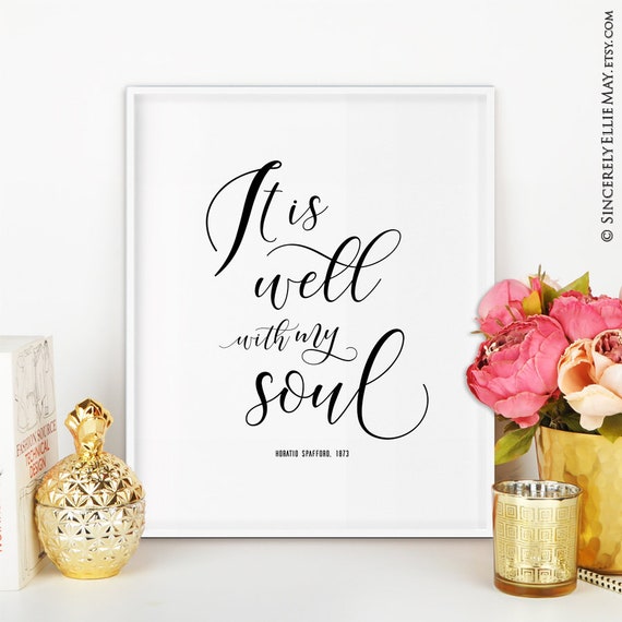 It is Well with my Soul Printable Gold Wall Art Christian Printable ...